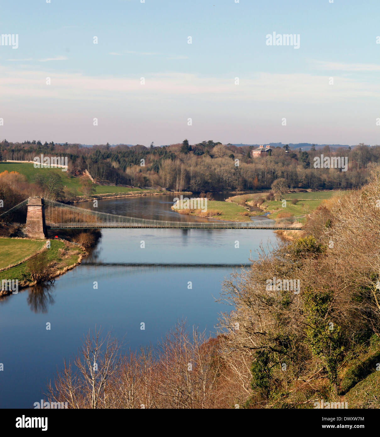 The Union suspension or chain bridge crossing the River Tweed at ...