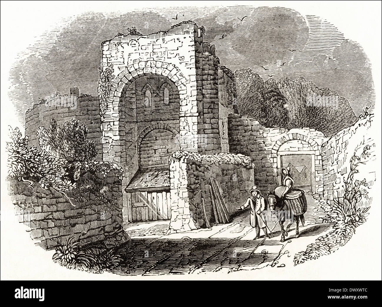 Ruins of Rougemont Castle, Exeter, Devon, England, UK. Victorian ...