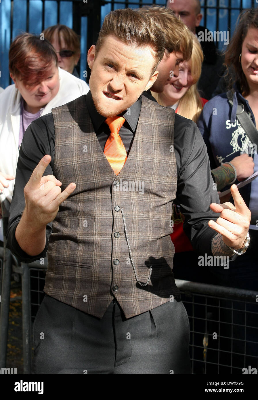 Danny Jones outside the ITV studios London, England - 12.10.12 ...