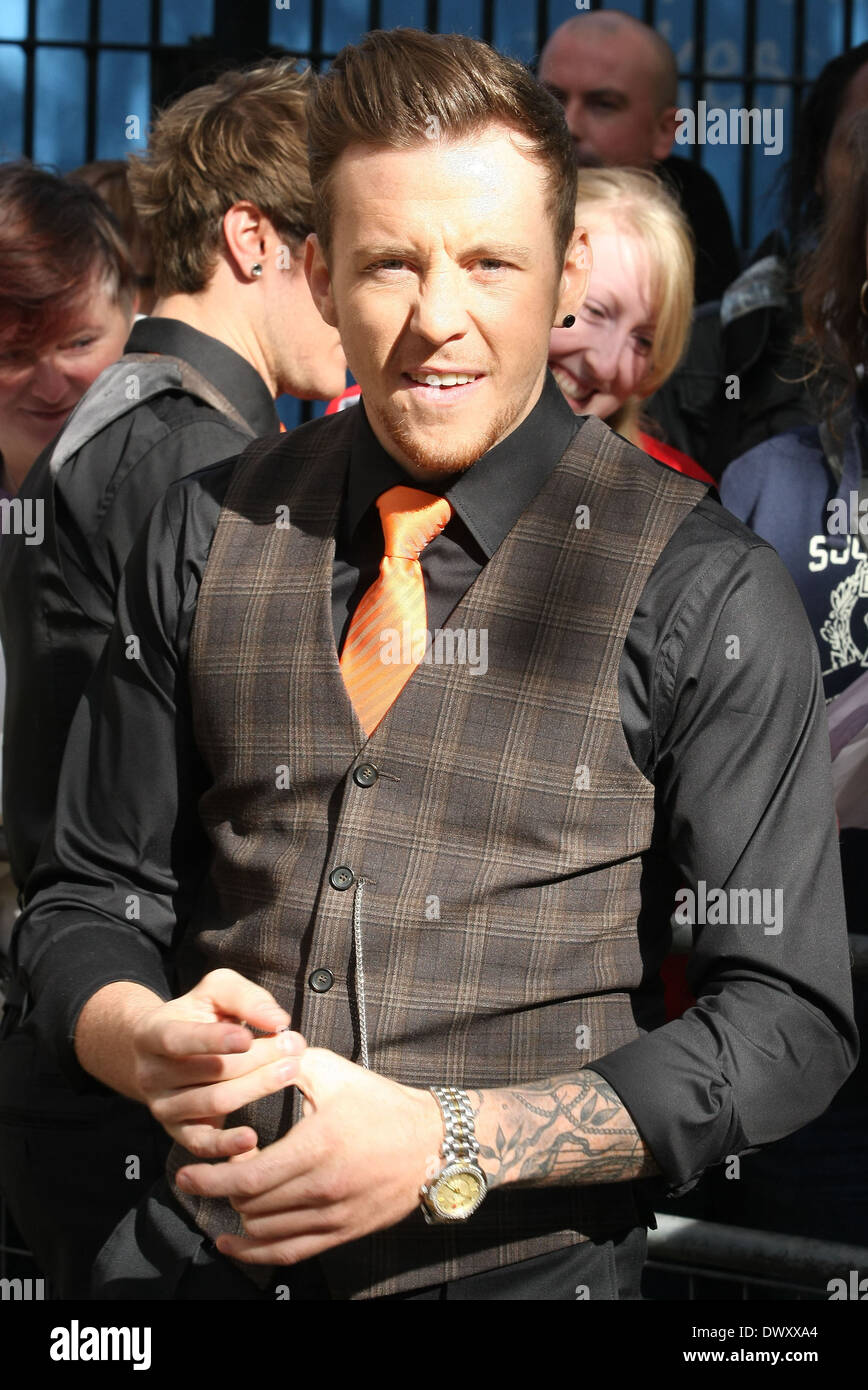 Danny Jones outside the ITV studios London, England - 12.10.12 ...