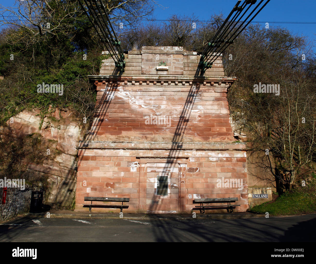 The Union suspension or chain bridge crossing the River Tweed at ...