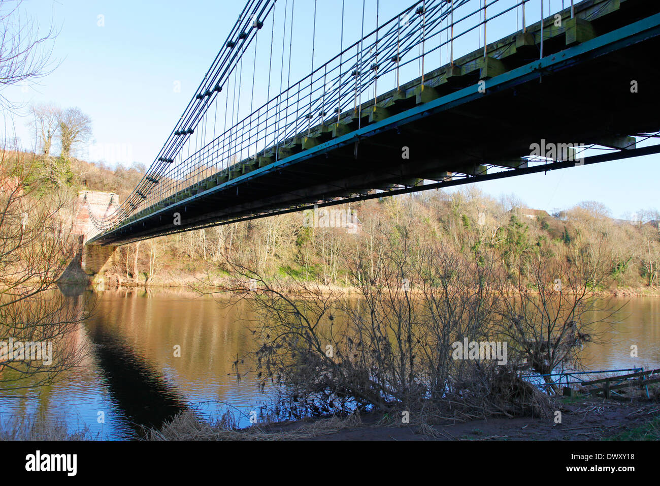 The Union suspension or chain bridge crossing the River Tweed at ...