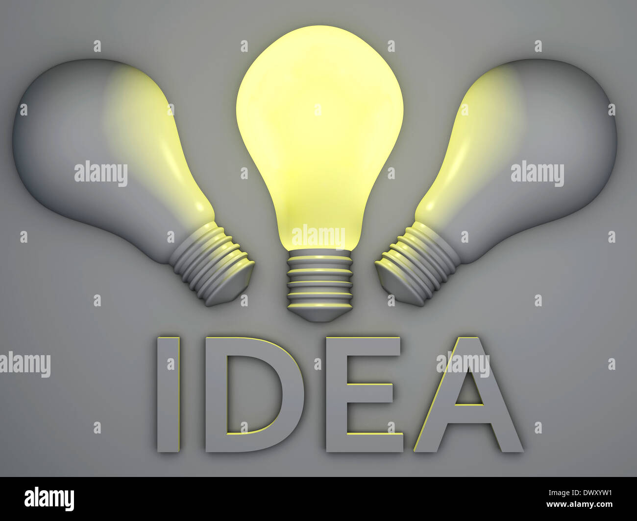 Light bulb. idea concept. 3D llustration Stock Photo - Alamy