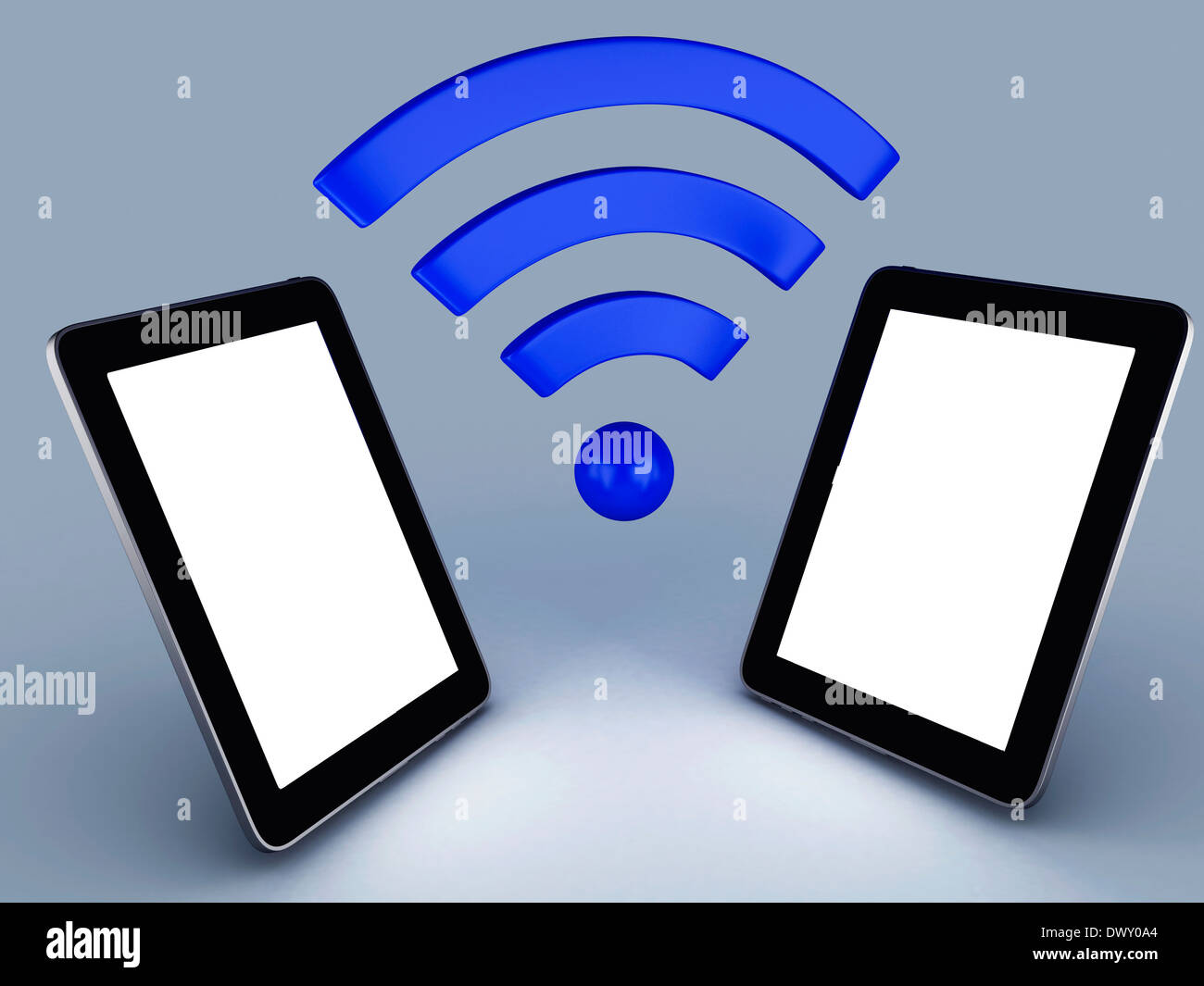 wifi network tablet pc. 3d illustration Stock Photo - Alamy