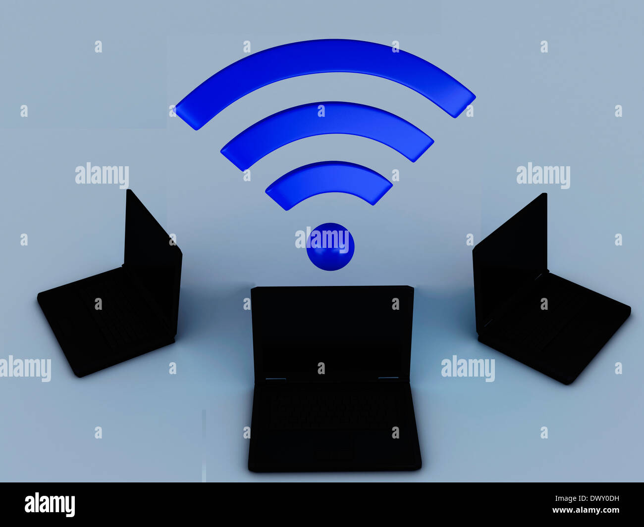 Wifi network. internet concept 3d illustration Stock Photo - Alamy