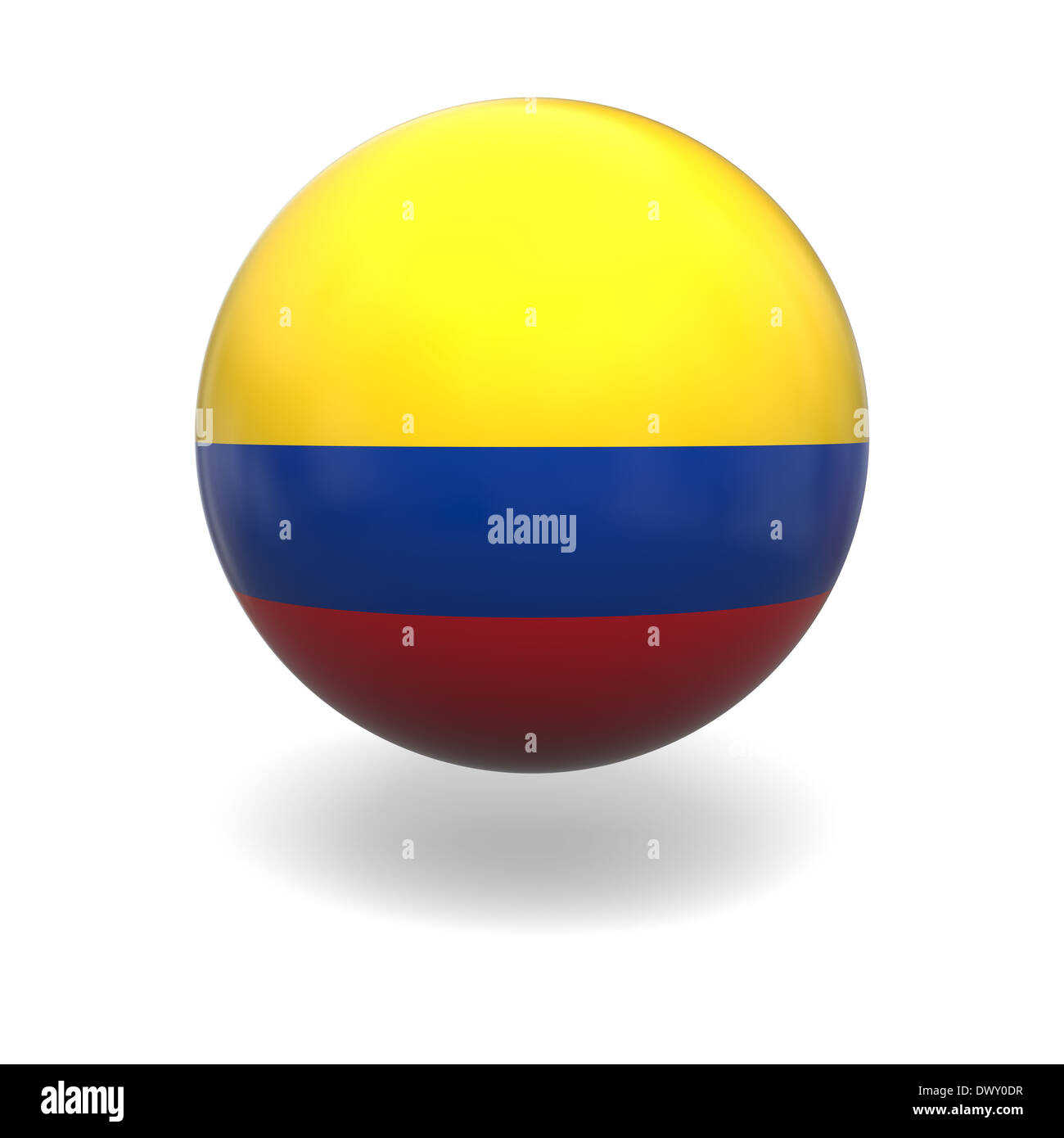 National flag of Colombia on sphere isolated on white background Stock ...