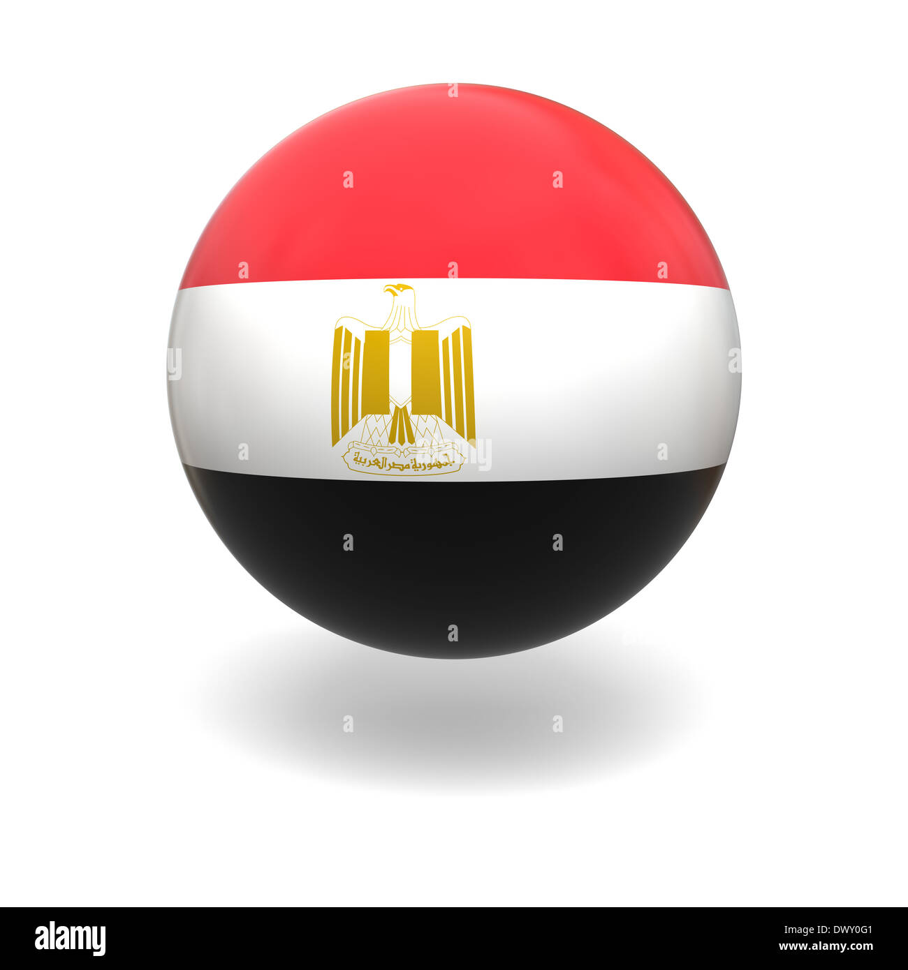 National flag of Egypt on sphere isolated on white background Stock ...