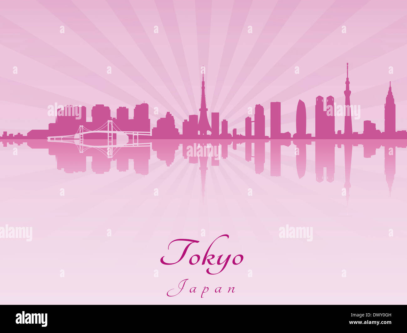 Tokyo skyline in purple radiant Stock Photo - Alamy