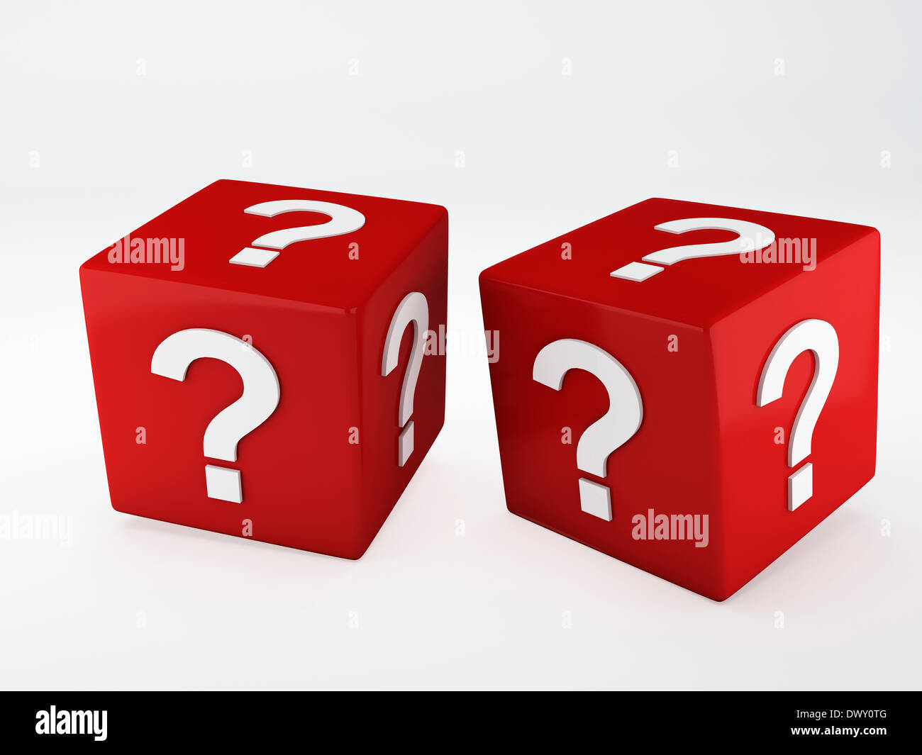 red dice help. isolated white 3d illustration Stock Photo - Alamy