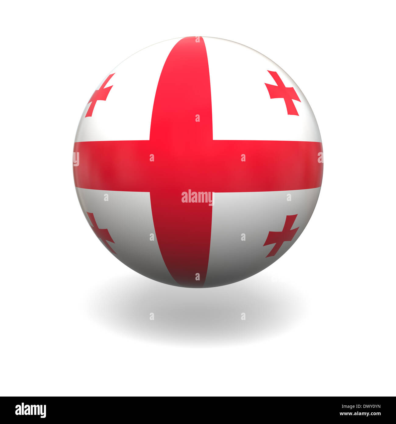 National flag of Georgia on sphere isolated on white background Stock ...