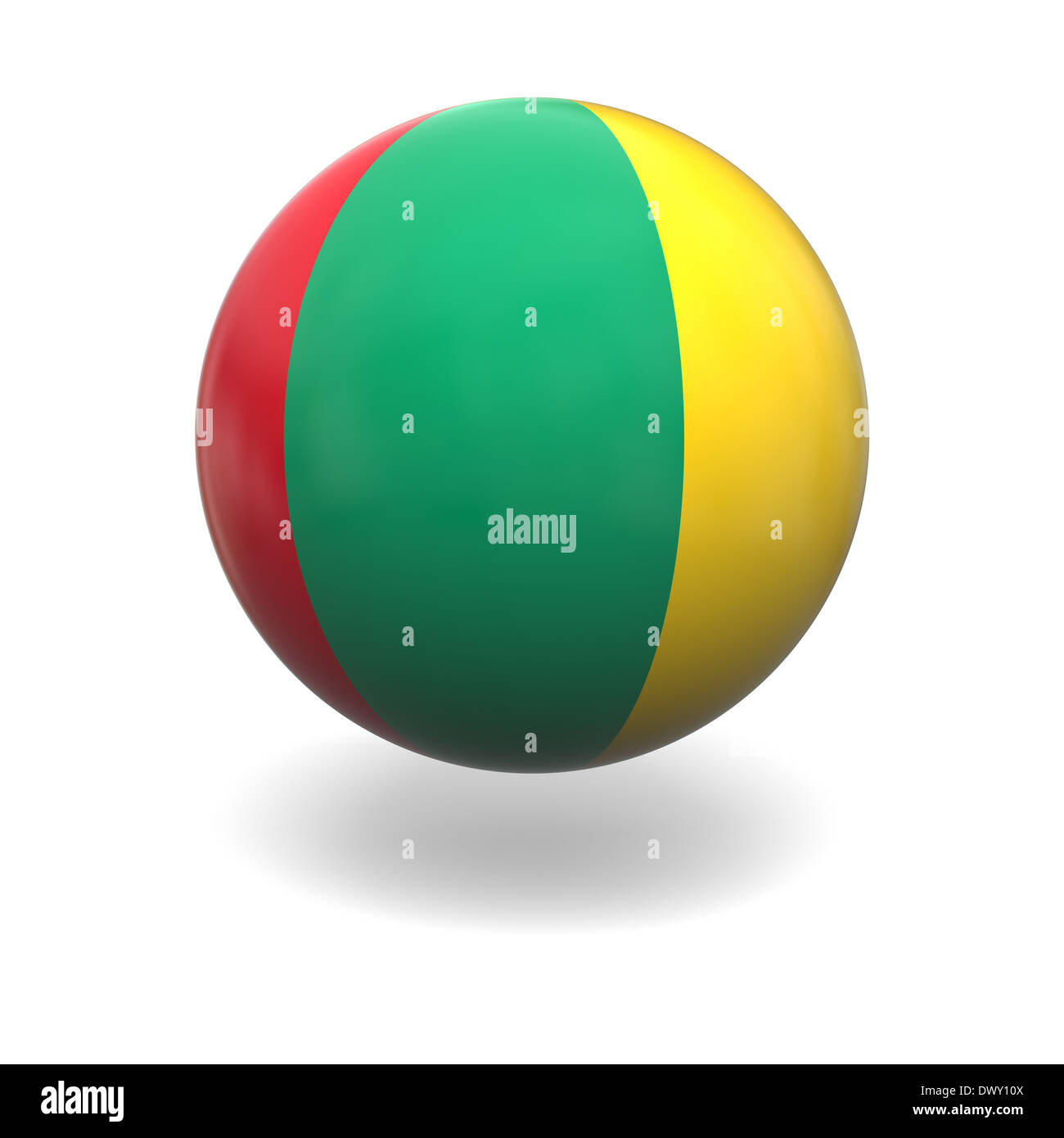 National flag of Guinea on sphere isolated on white background Stock ...