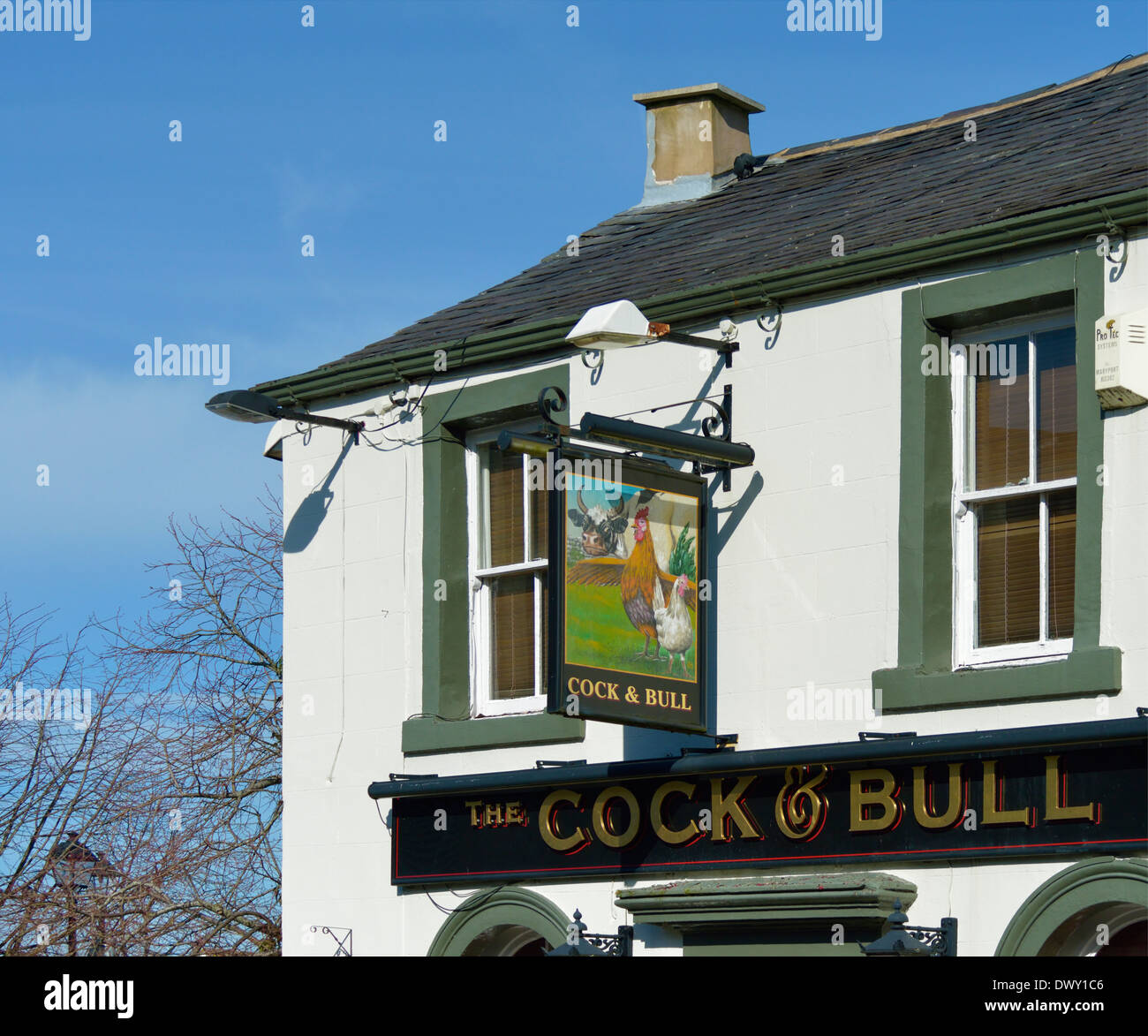 Cock & Bull, inn sign. South Street, Cockermouth, Cumbria, England ...