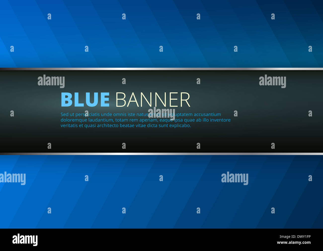 Blue background with banner place Stock Photo - Alamy