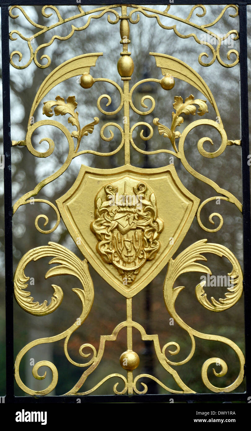 The gates of Corby Castle, Great Corby near Carlisle in Cumbria. 14th ...