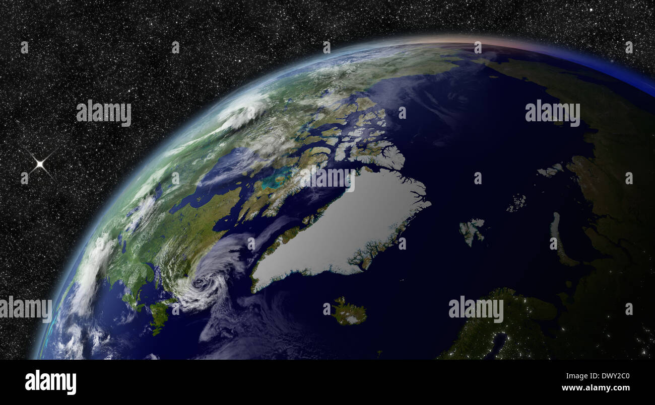 Arctic from space. Elements of this image furnished by NASA Stock Photo ...