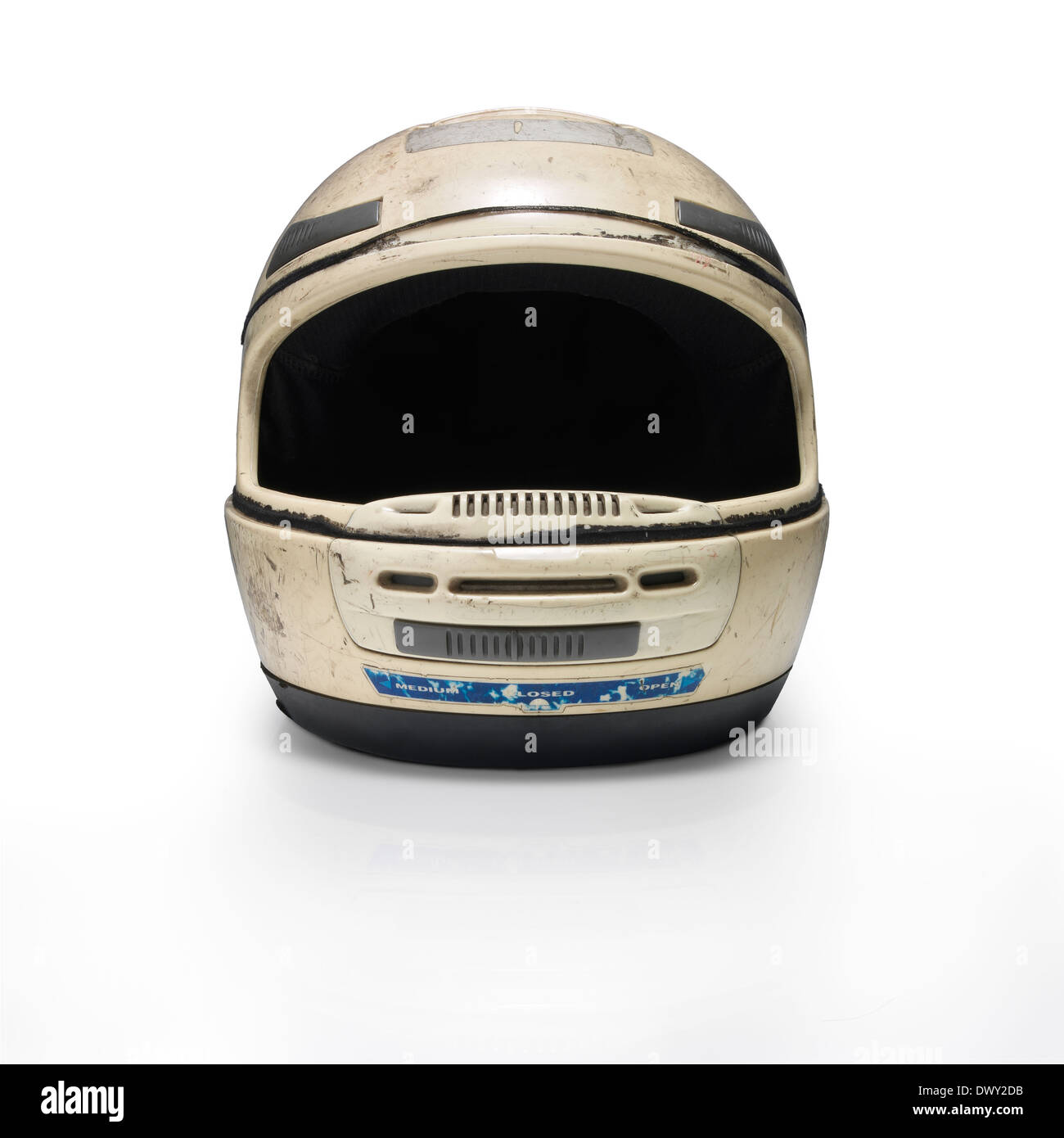 Motorcycle helmet.Front view. Clipping path Stock Photo - Alamy