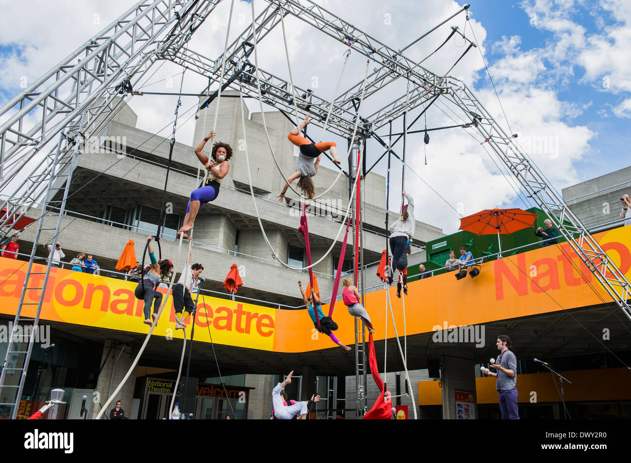 Circus Space final year students perform outside the National Theatre ...