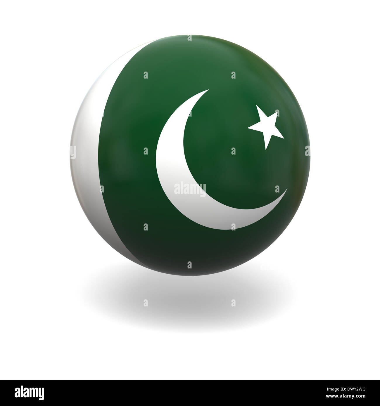 National flag of Pakistan on sphere isolated on white background Stock ...