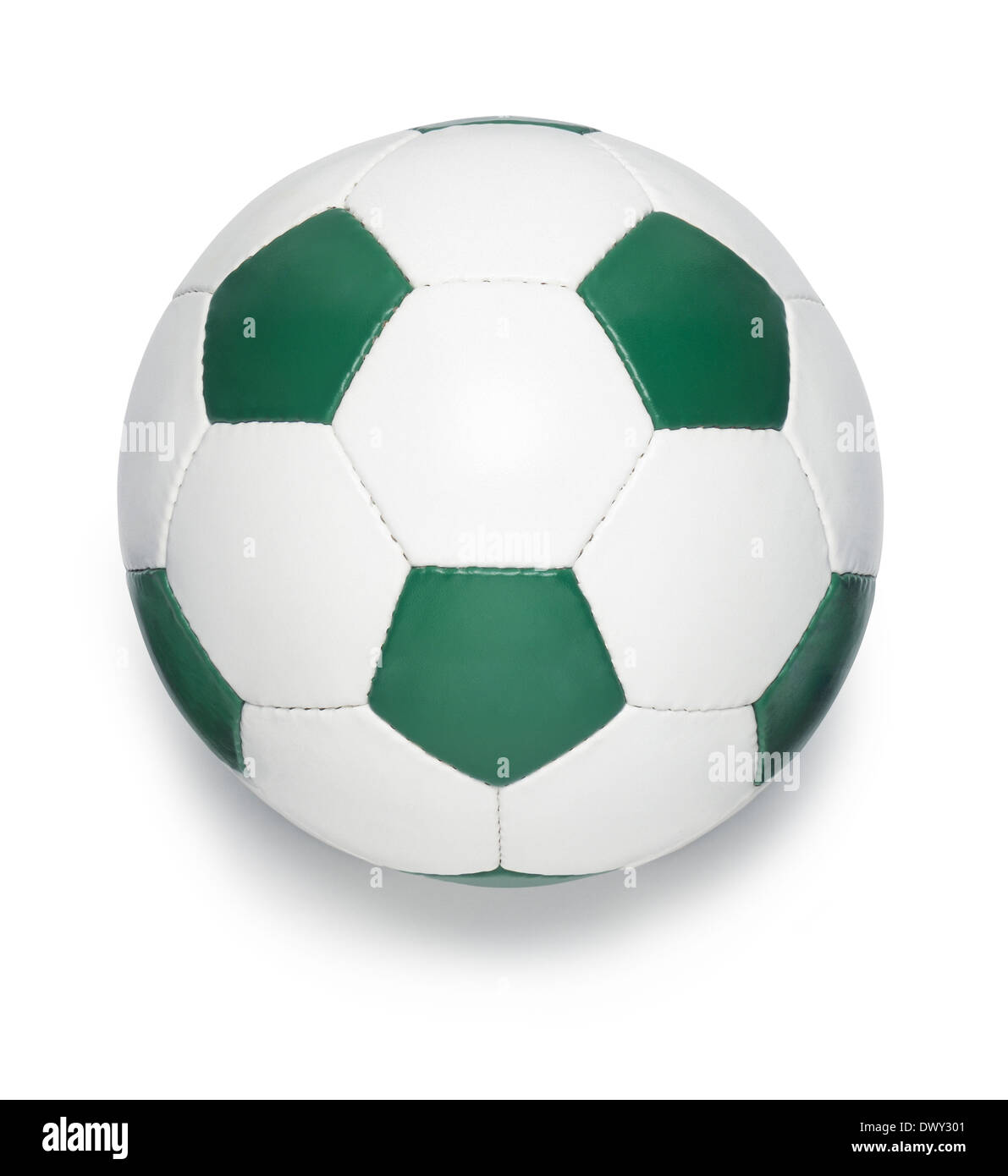 Soccer ball in green color on white background. Clipping path Stock ...