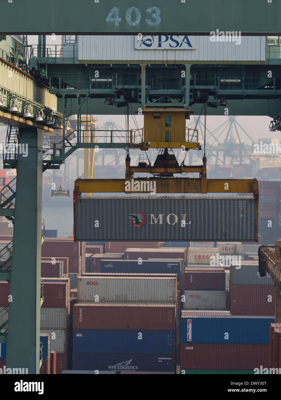 Port of Singapore container cargo terminal, one of the busiest shipping ...