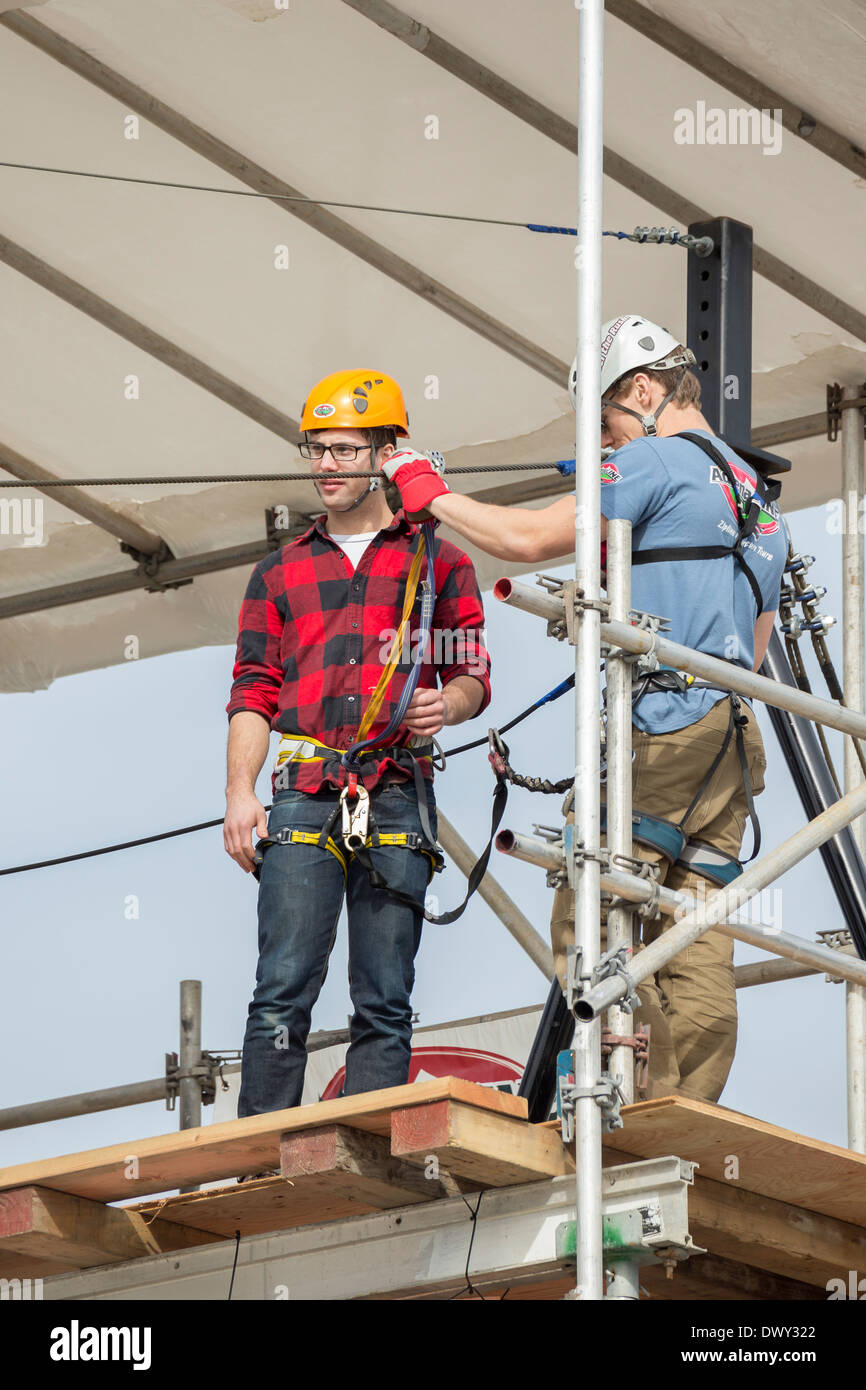 Harness tethered hi-res stock photography and images - Alamy