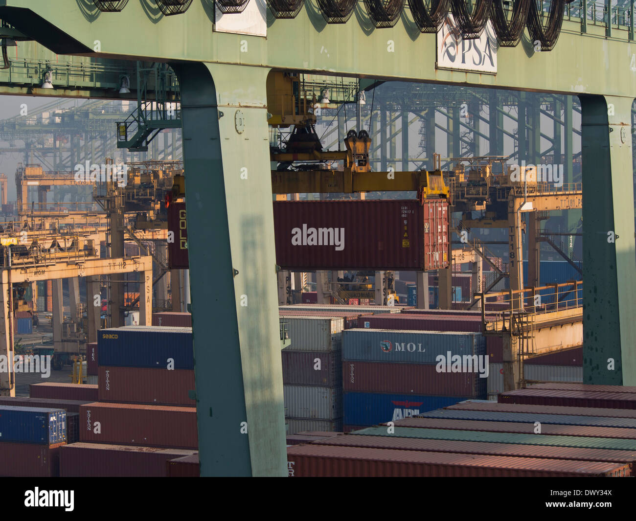 Port of Singapore container cargo terminal, one of the busiest shipping ...