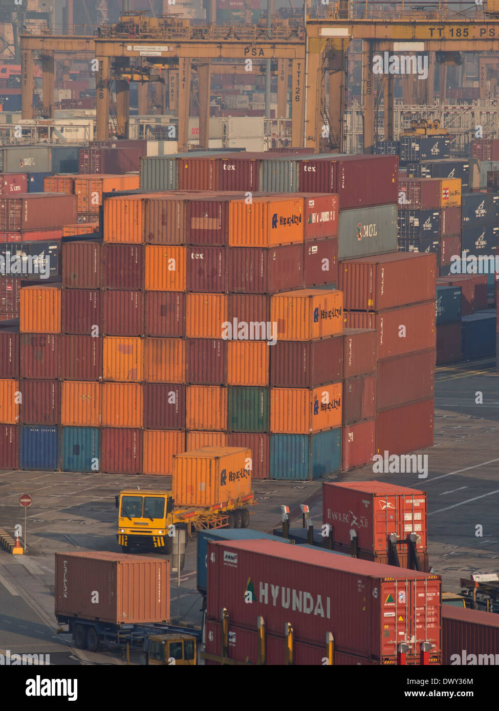 Port of Singapore container cargo terminal, one of the busiest shipping ...