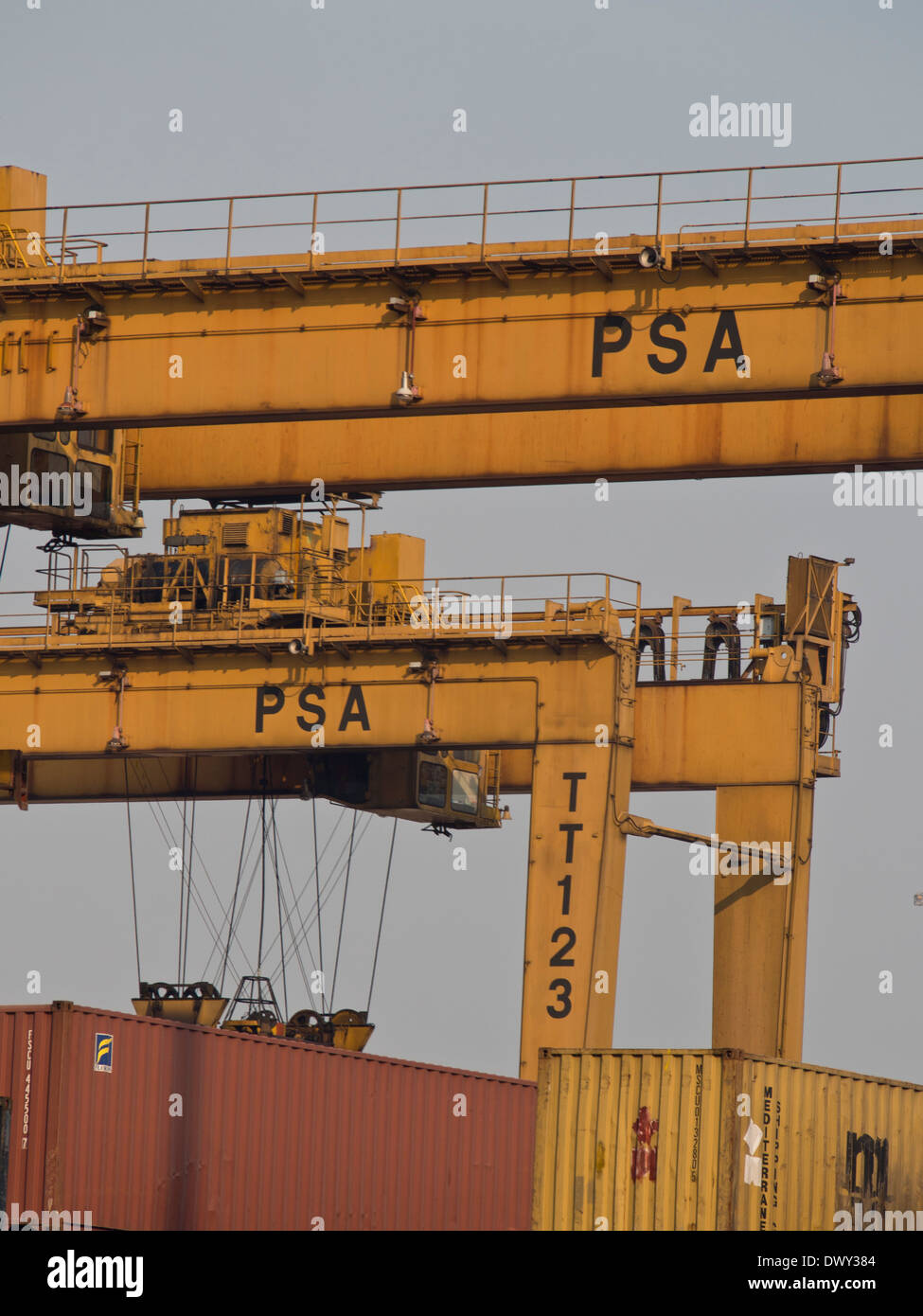 Port of Singapore container cargo terminal, one of the busiest shipping ...