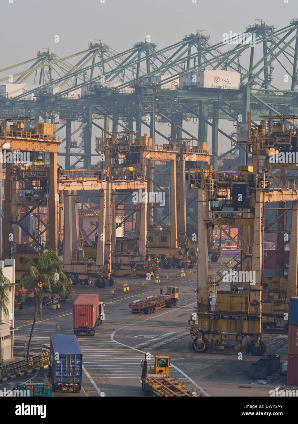 Port of Singapore container cargo terminal, one of the busiest shipping ...