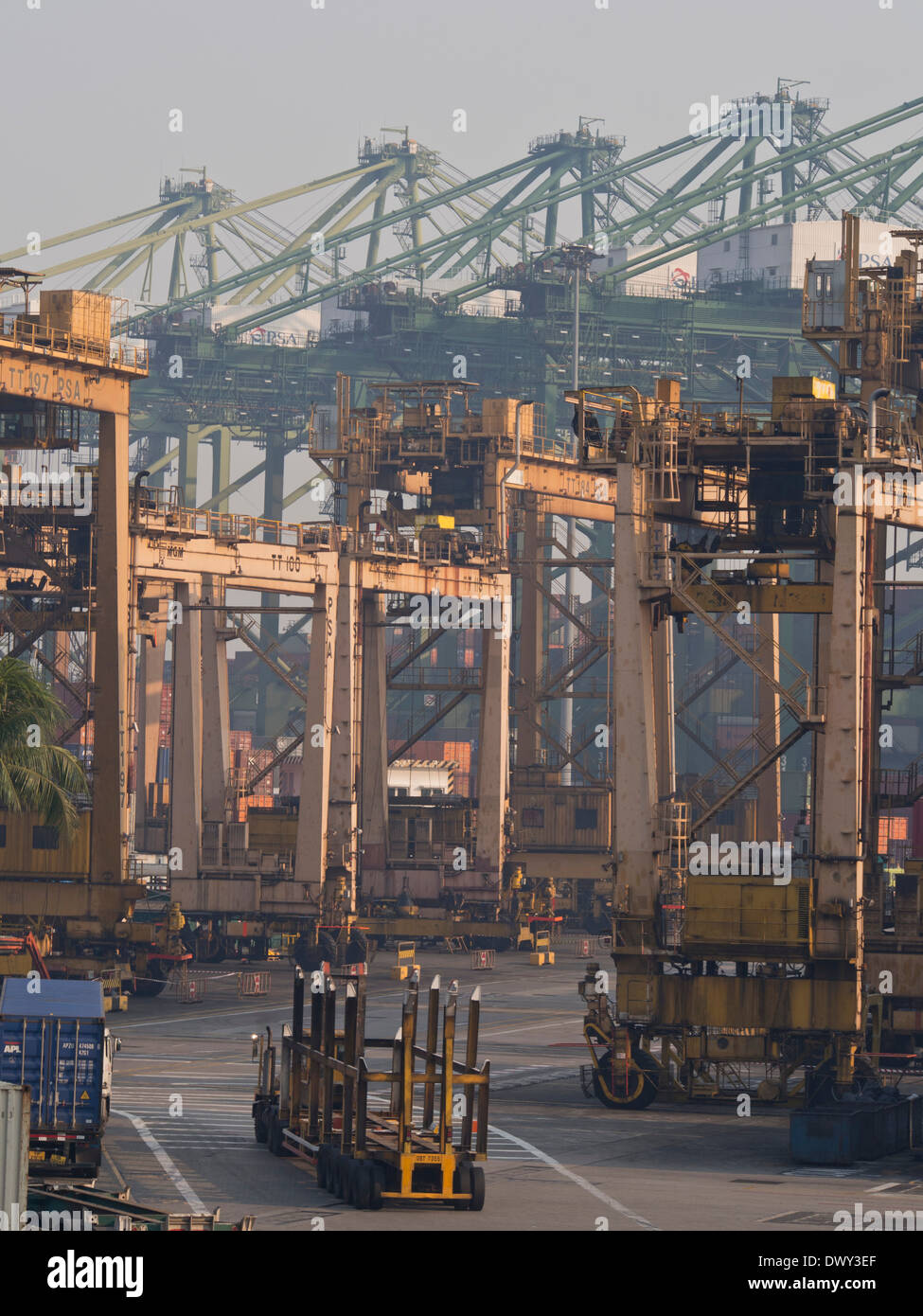 Port of Singapore container cargo terminal, one of the busiest shipping ...