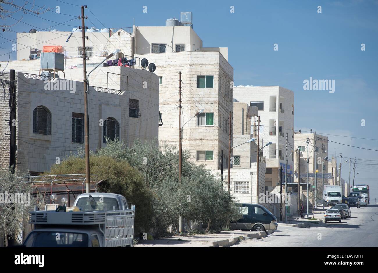 Amman, Jordan. 02nd Mar, 2014. Houses alongside a road in Amman, Jordan ...