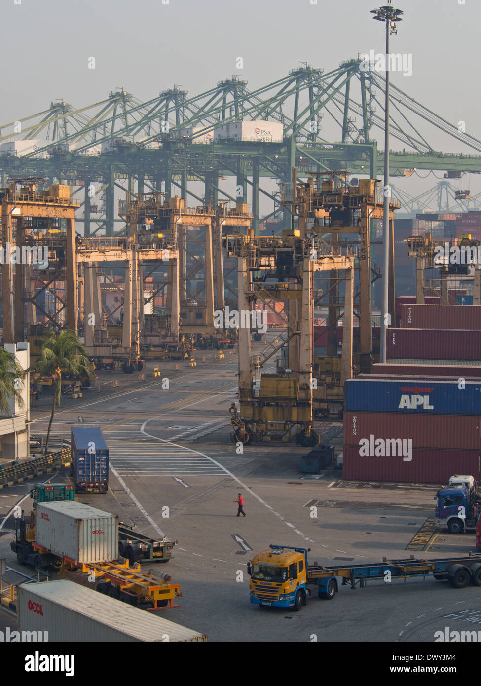 Port of Singapore container cargo terminal, one of the busiest shipping ...