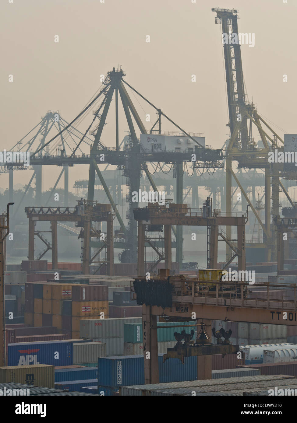 Port of Singapore container cargo terminal, one of the busiest shipping ...