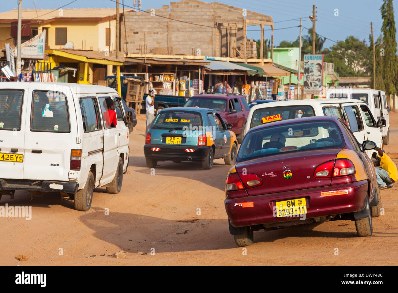 Main road through Anyaa, Accra, Ghana, Africa Stock Photo - Alamy