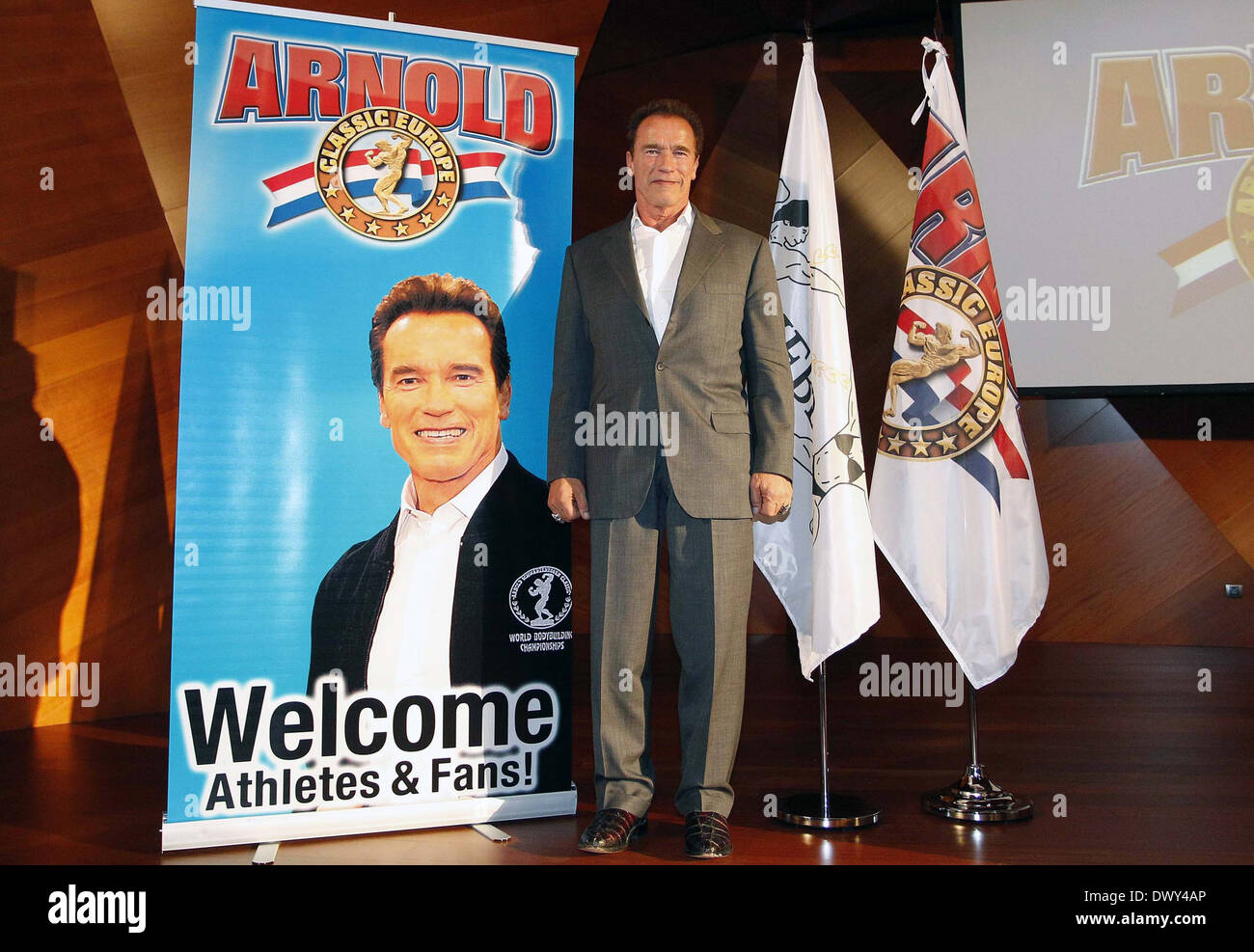 Arnold Schwarzenegger promotes the 'Arnold Classic Europe' Bodybuilding ...