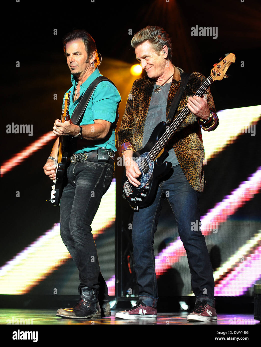 Jonathan Cain and Ross Valory Journey performing live at the 1-800-Ask ...