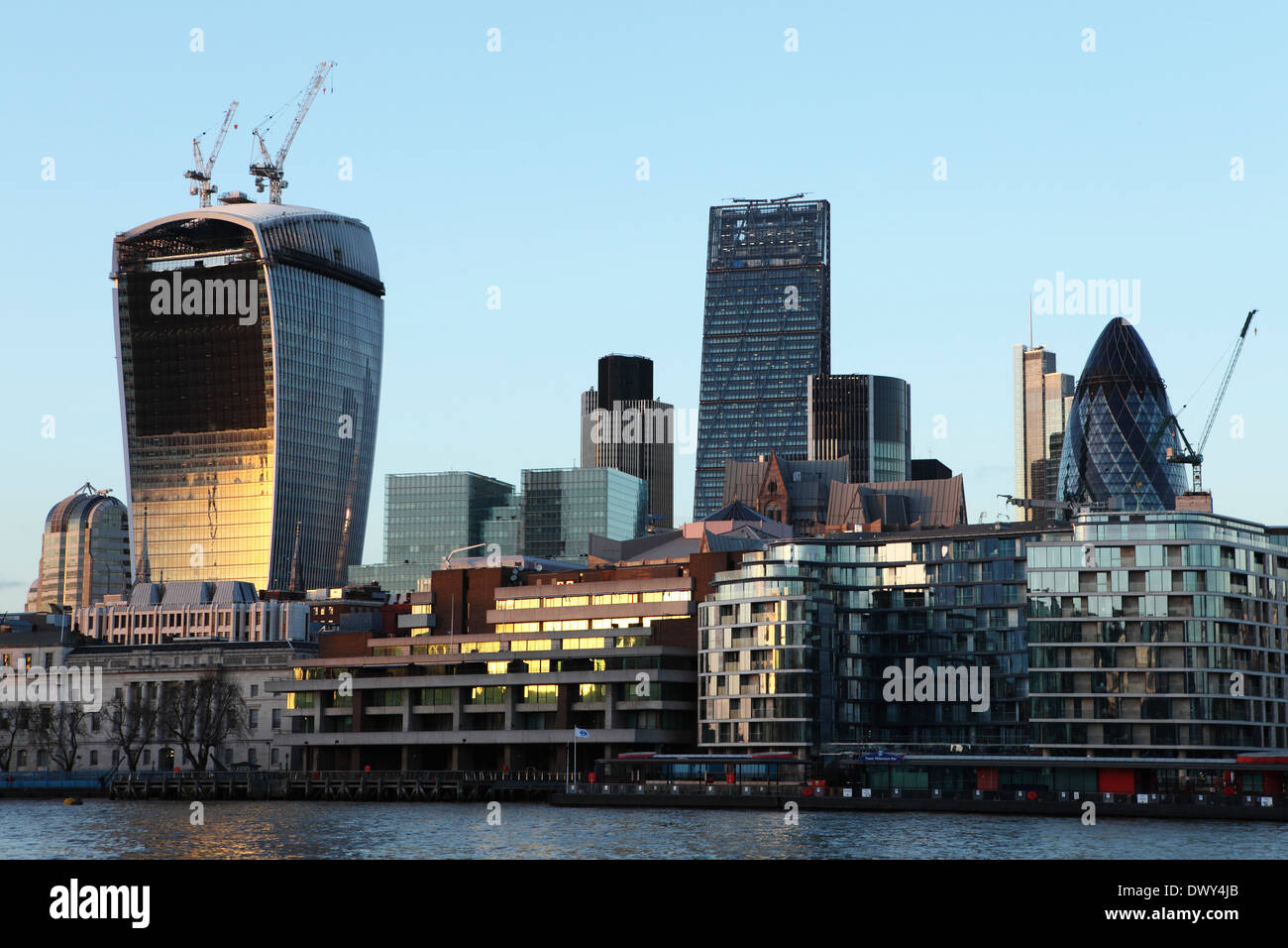 The 'Walkie Talkie' skyscraper (left) and high rise buildings in London ...