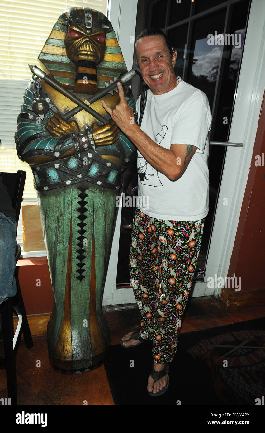 Nicko McBrain performs at a welcome home party at his restaurant 'Rock ...