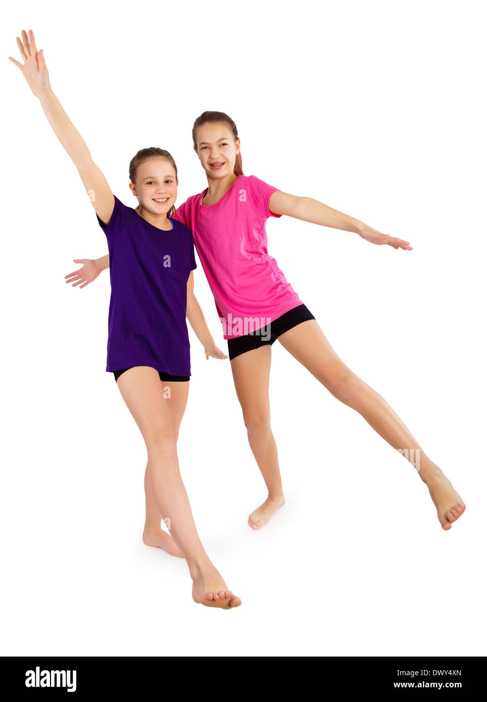 fitness girls dancing isolated on white Stock Photo - Alamy