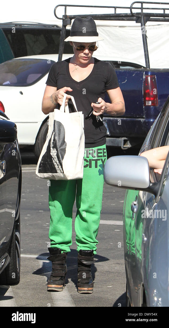 Pink real name Alecia Moore at the Malibu Farmer's Market. Los Angeles ...