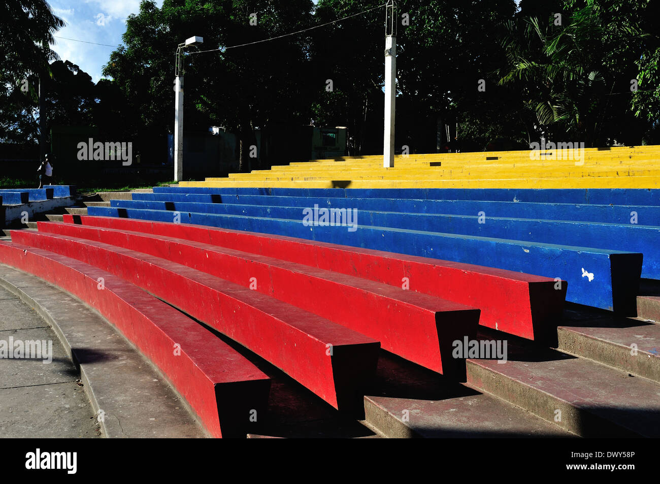 Stairs with the colors of the flag of Colombia in LETICIA. Department ...