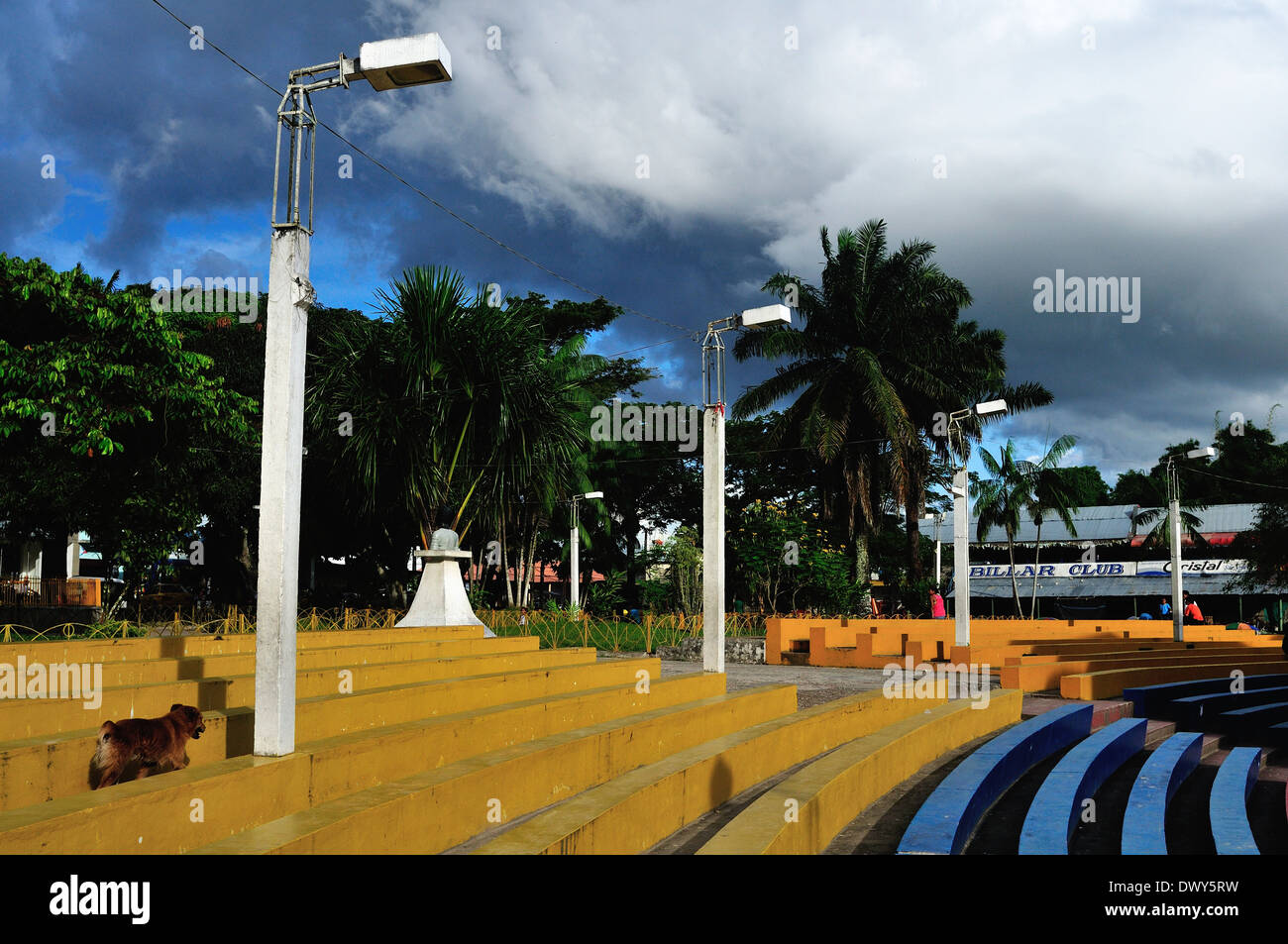 Stairs with the colors of the flag of Colombia in LETICIA. Department ...