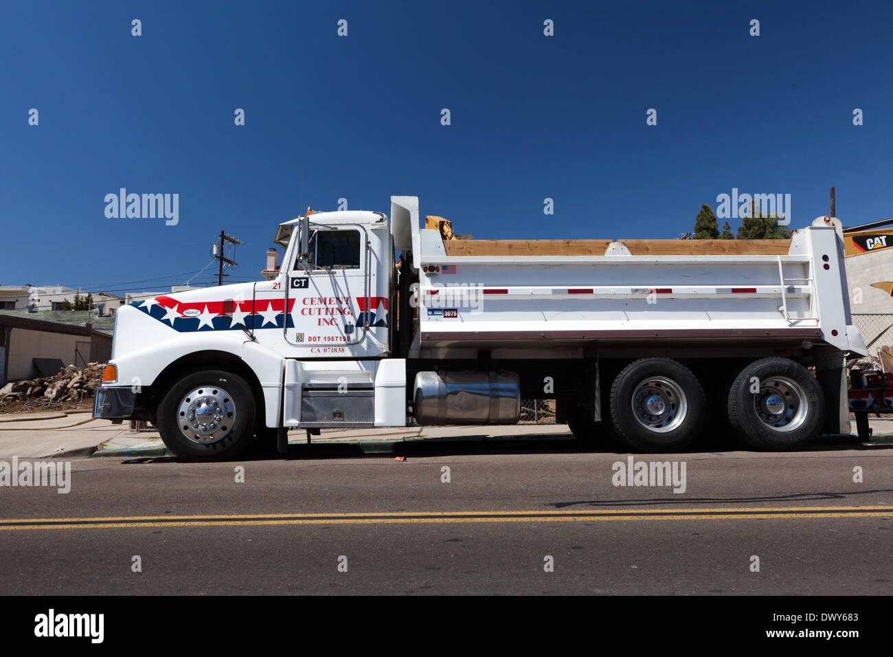 Caterpillar 446 Loader Backhoe on a construction site, picture taken in ...