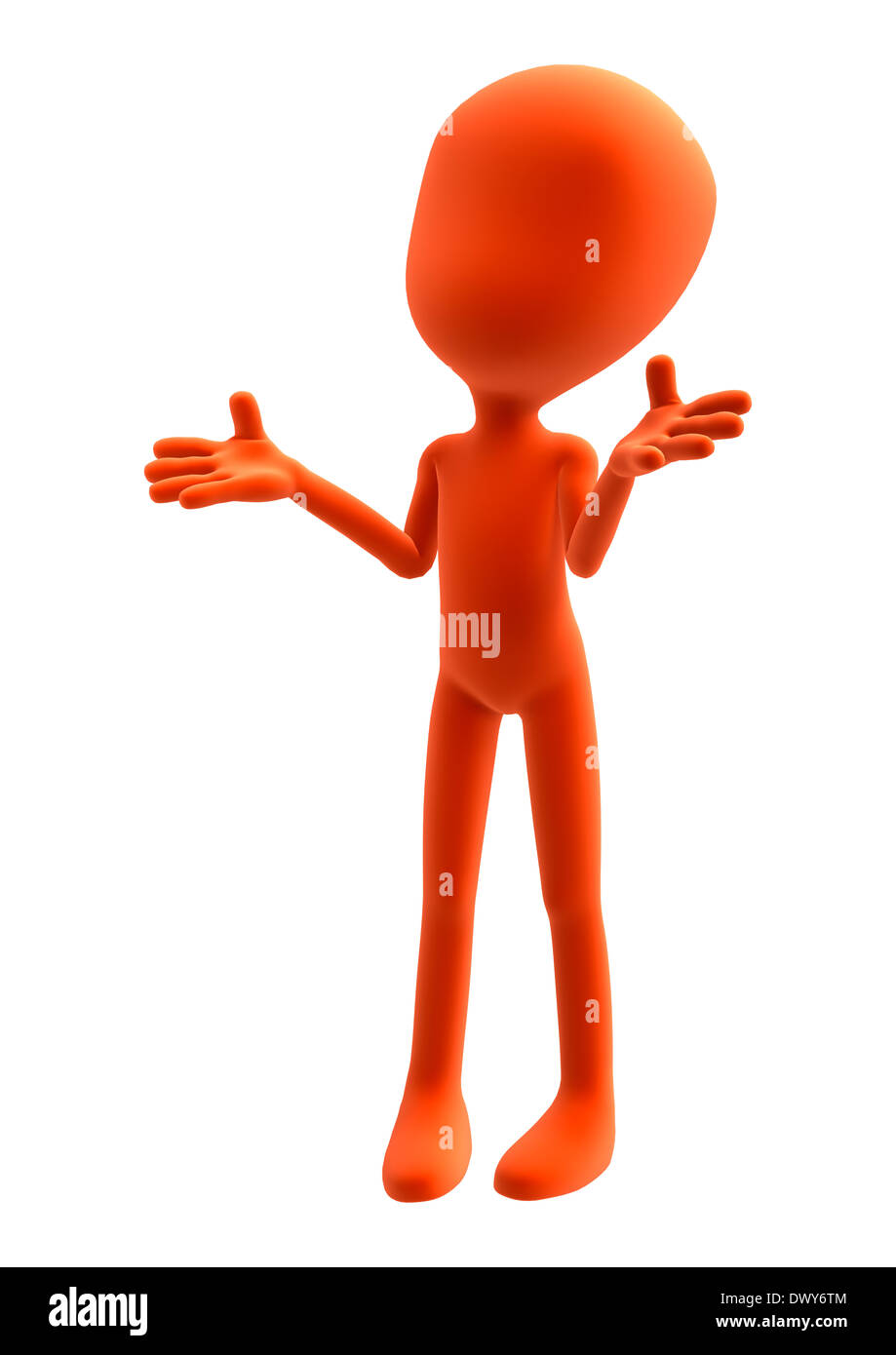 3D digital render of an abstract human figure with opened arms isolated ...