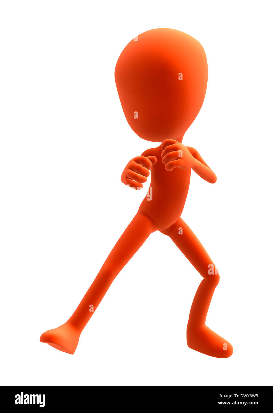 3D digital render of an abstract fighting human figure arms isolated on ...
