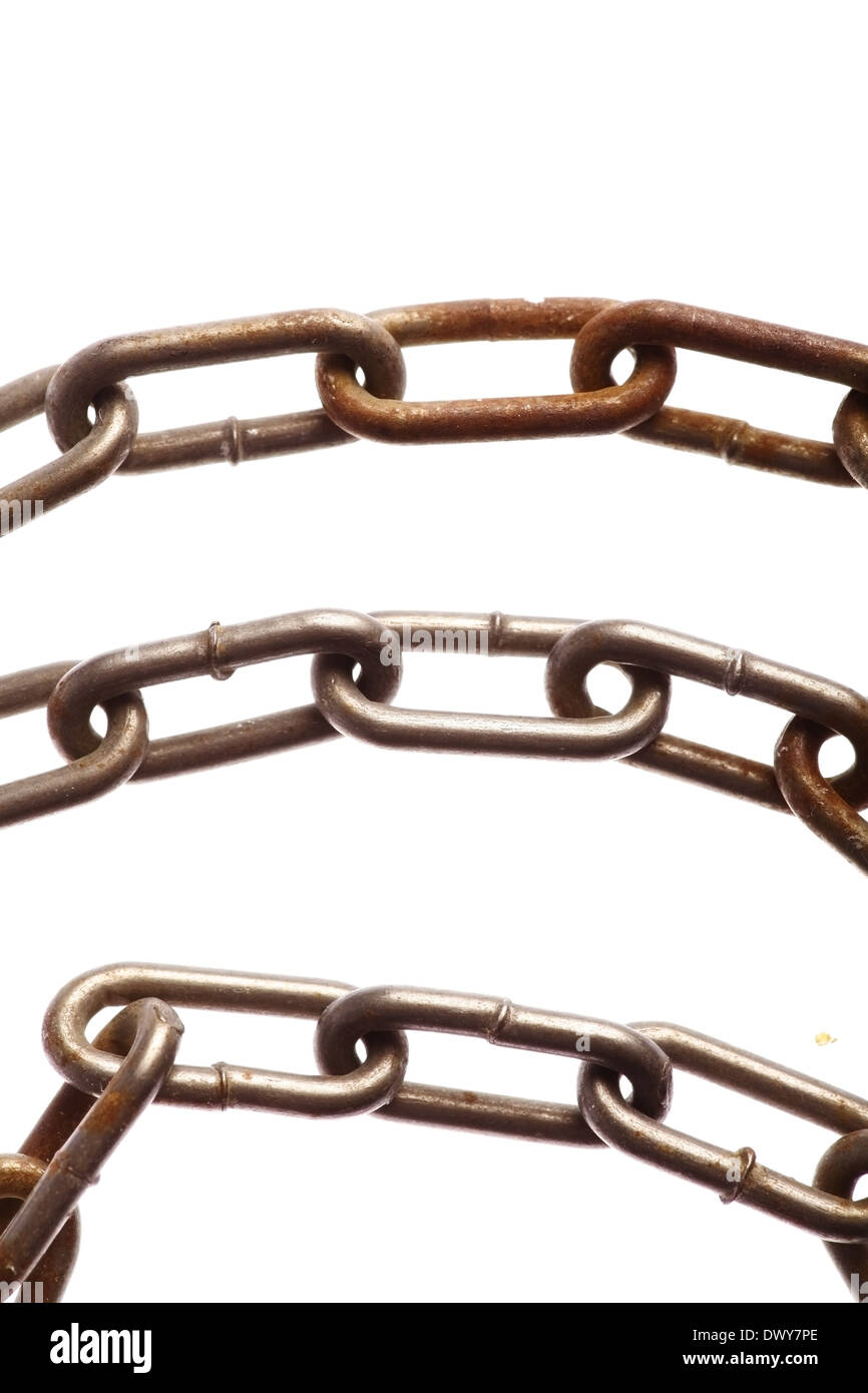 Color detail of some rusty chain, on white Stock Photo - Alamy