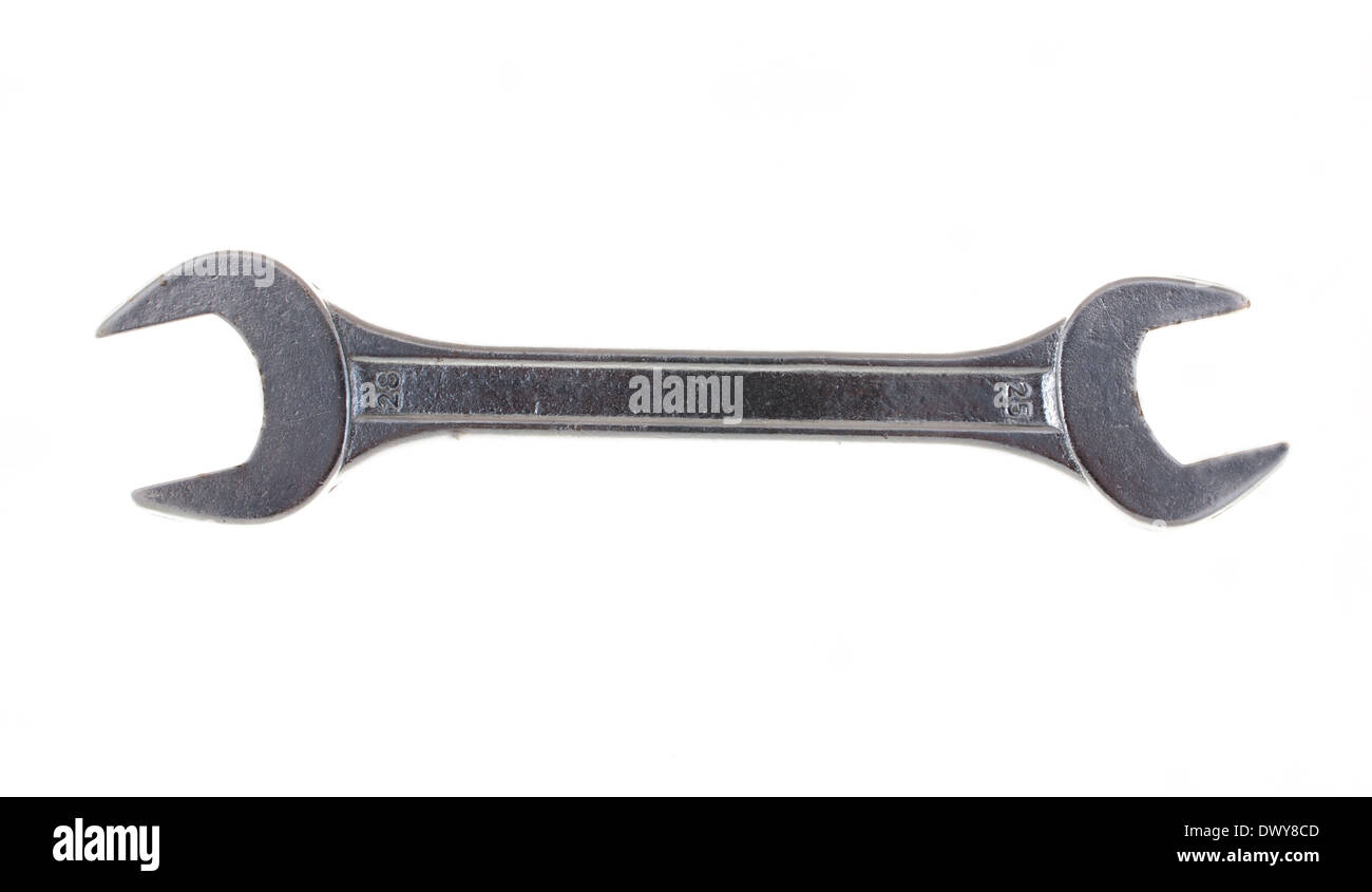 Stainless Steel Wrench close up isolated on white Stock Photo - Alamy