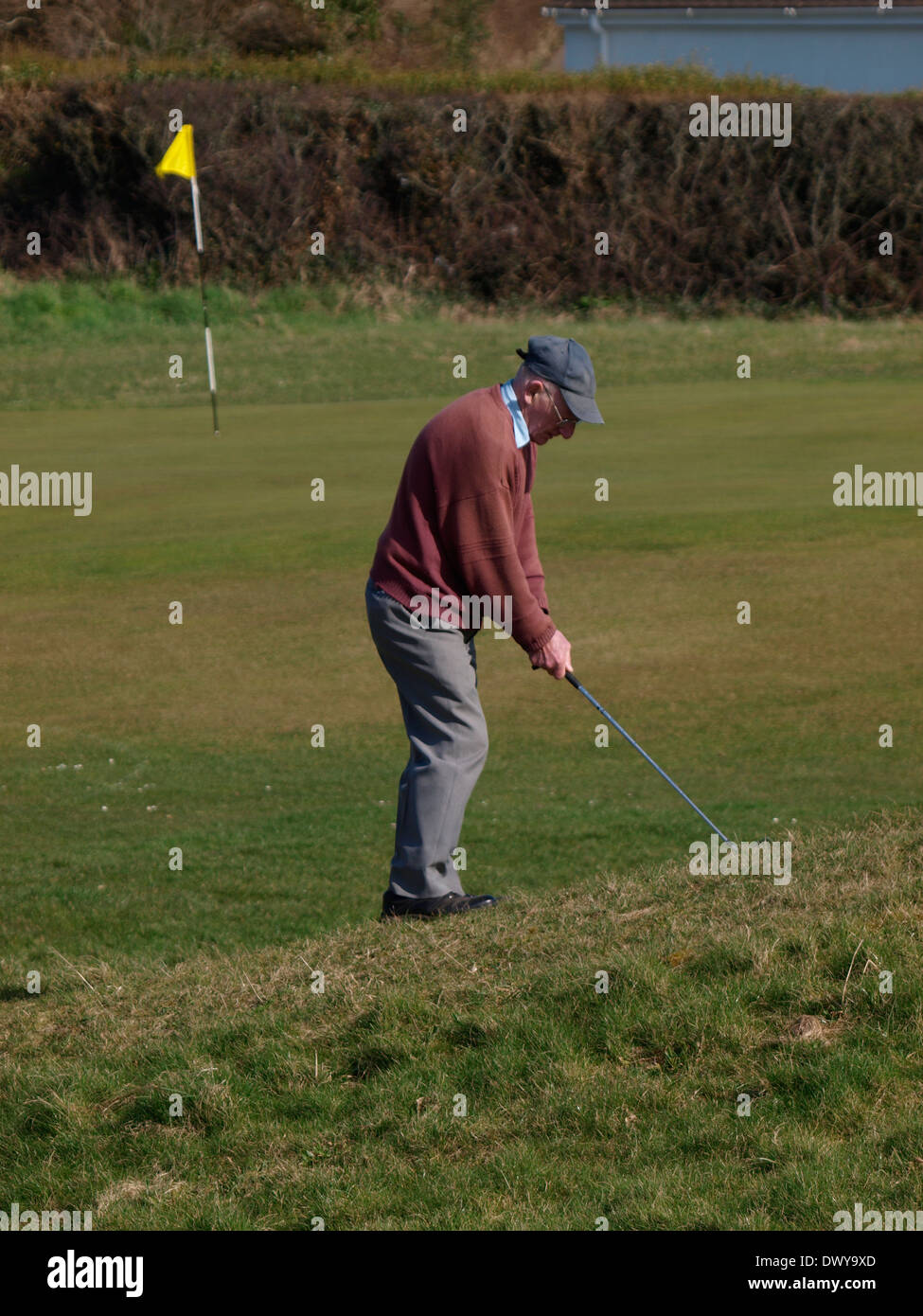 Old man playing golf Stock Photo - Alamy