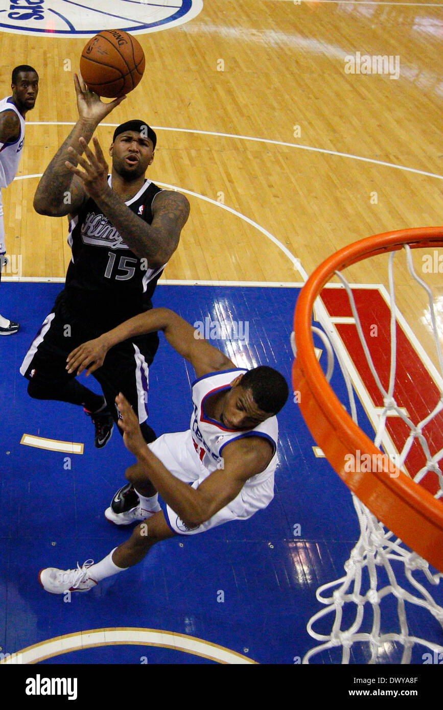 March 12, 2014: Sacramento Kings center DeMarcus Cousins (15) shoots ...