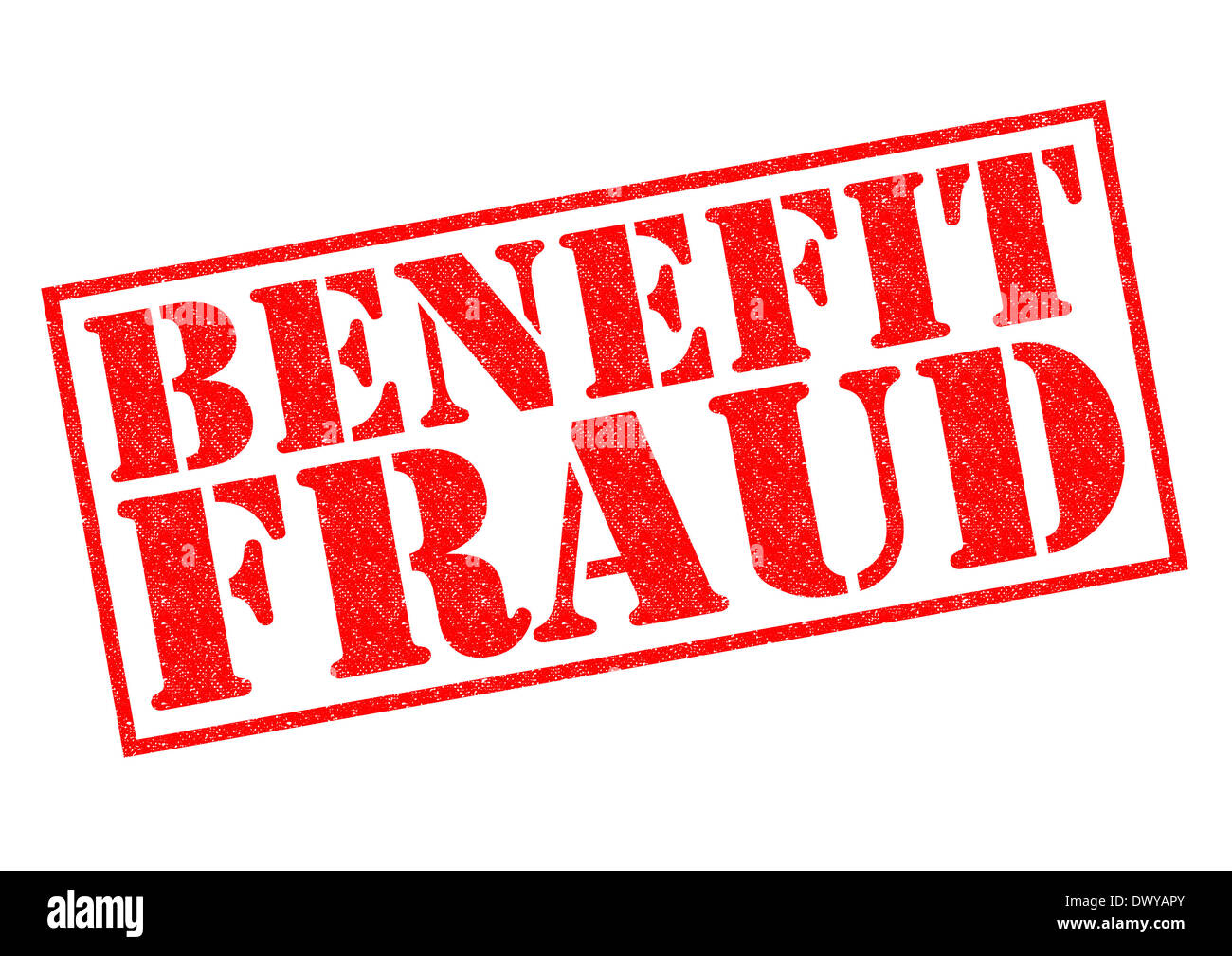 BENEFIT FRAUD red Rubber Stamp over a white background Stock Photo - Alamy